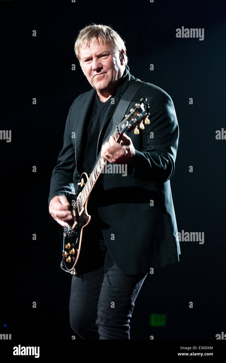 Rush performing at the Frank Erwin Center in Austin Featuring: Alex ...