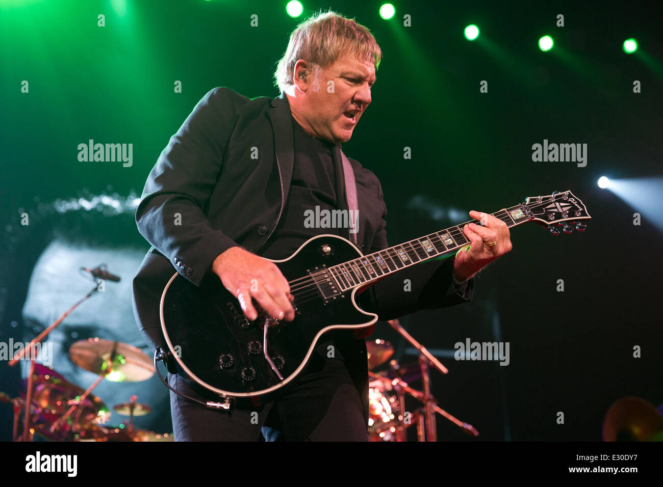 Rush performing at the Frank Erwin Center in Austin Featuring: Alex Lifeson Where: Austin, Texas ...