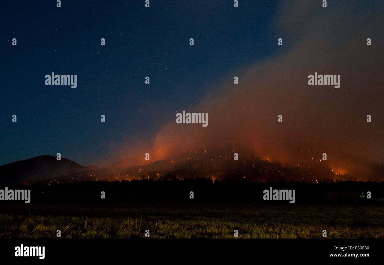 Eagle Rock Fire at Night Stock Photo - Alamy