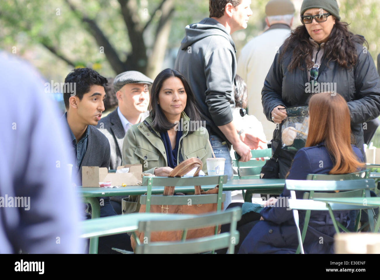 Filming scenes for 'Newsroom' at Madison Square Park in Manhattan ...