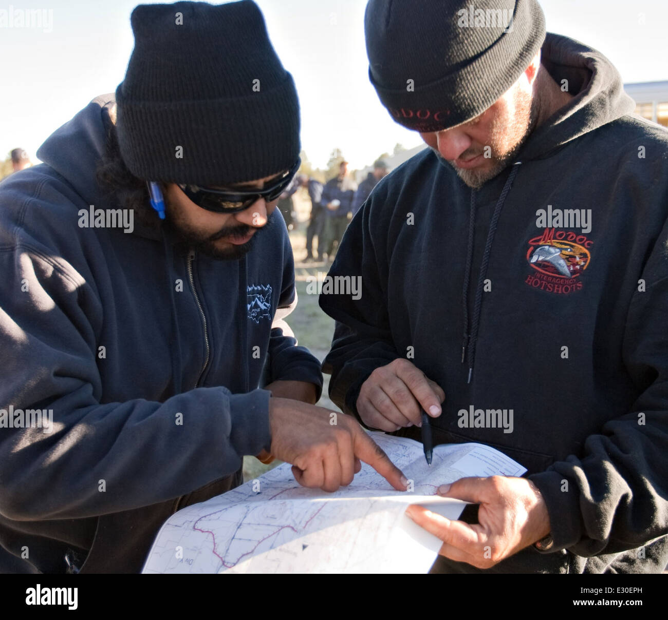 Hotshots work to combat the Eagle Rock Fire in the Williams Ranger ...