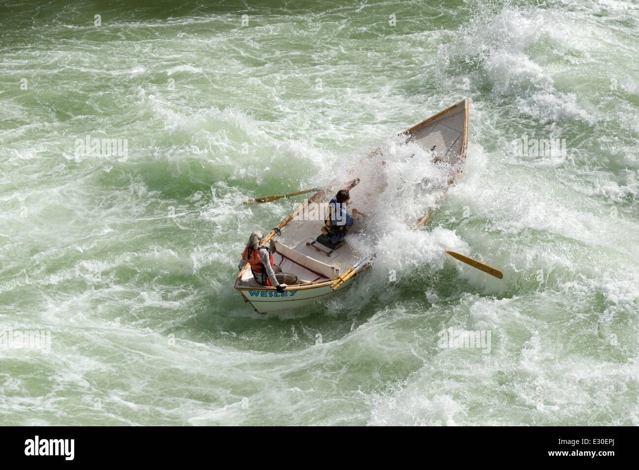 Running Lava Falls on the Colorado River in a dory, Grand Canyon ...