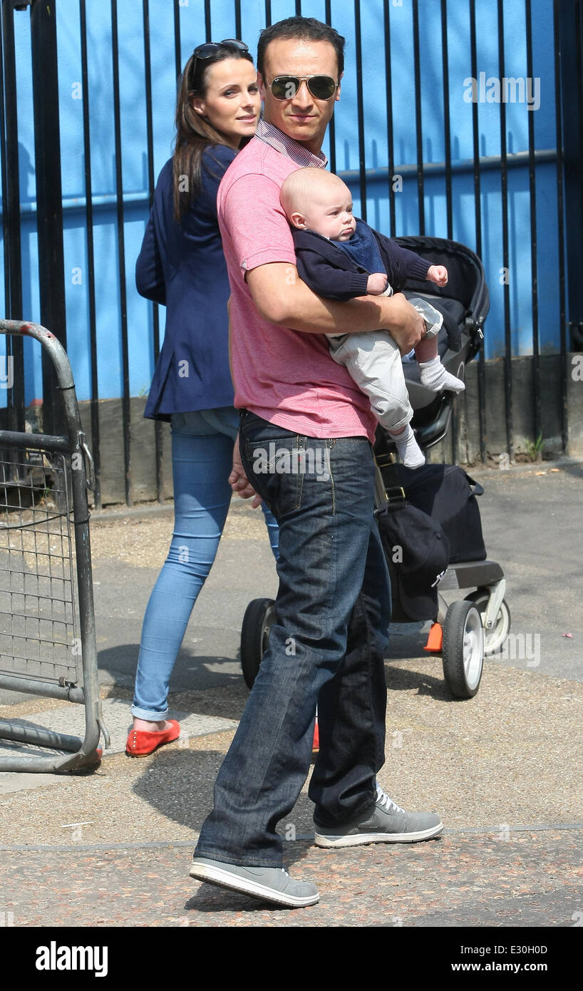 Chris Bisson leaving the ITV studios with his son Harry Featuring ...