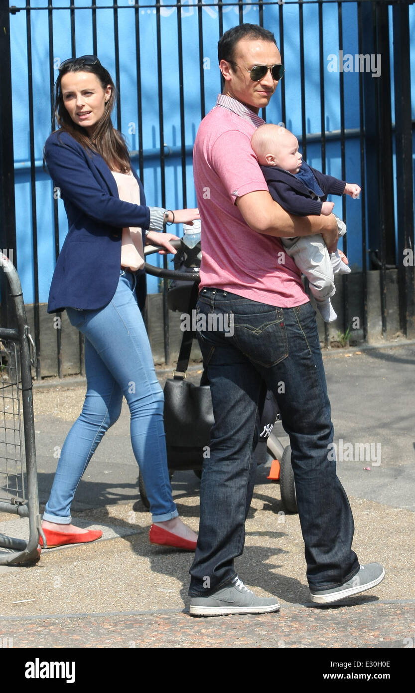 Chris Bisson leaving the ITV studios with his son Harry Featuring ...