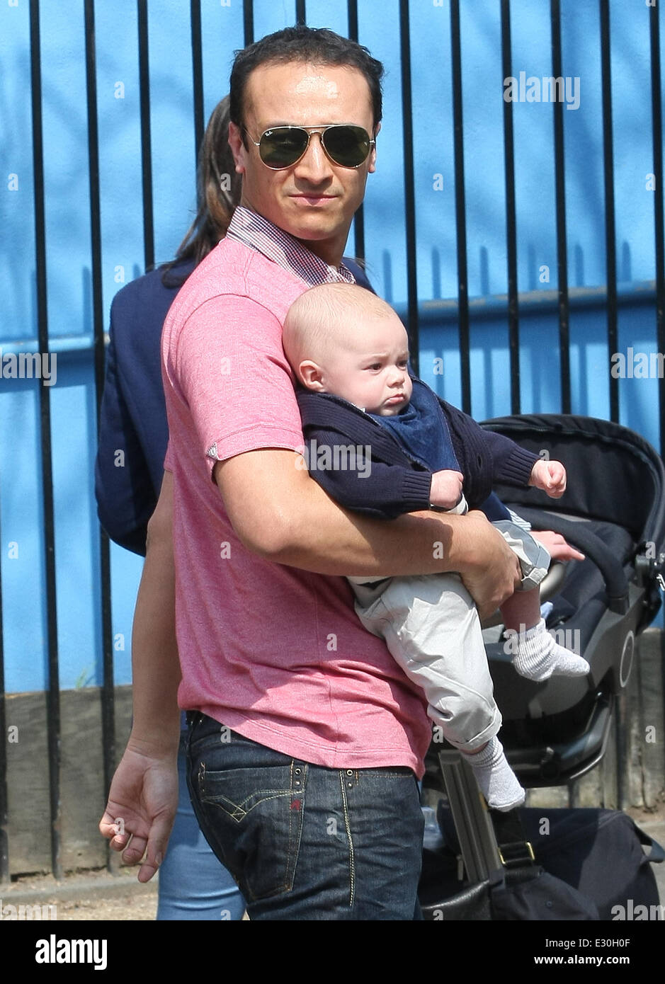 Chris Bisson leaving the ITV studios with his son Harry Featuring ...