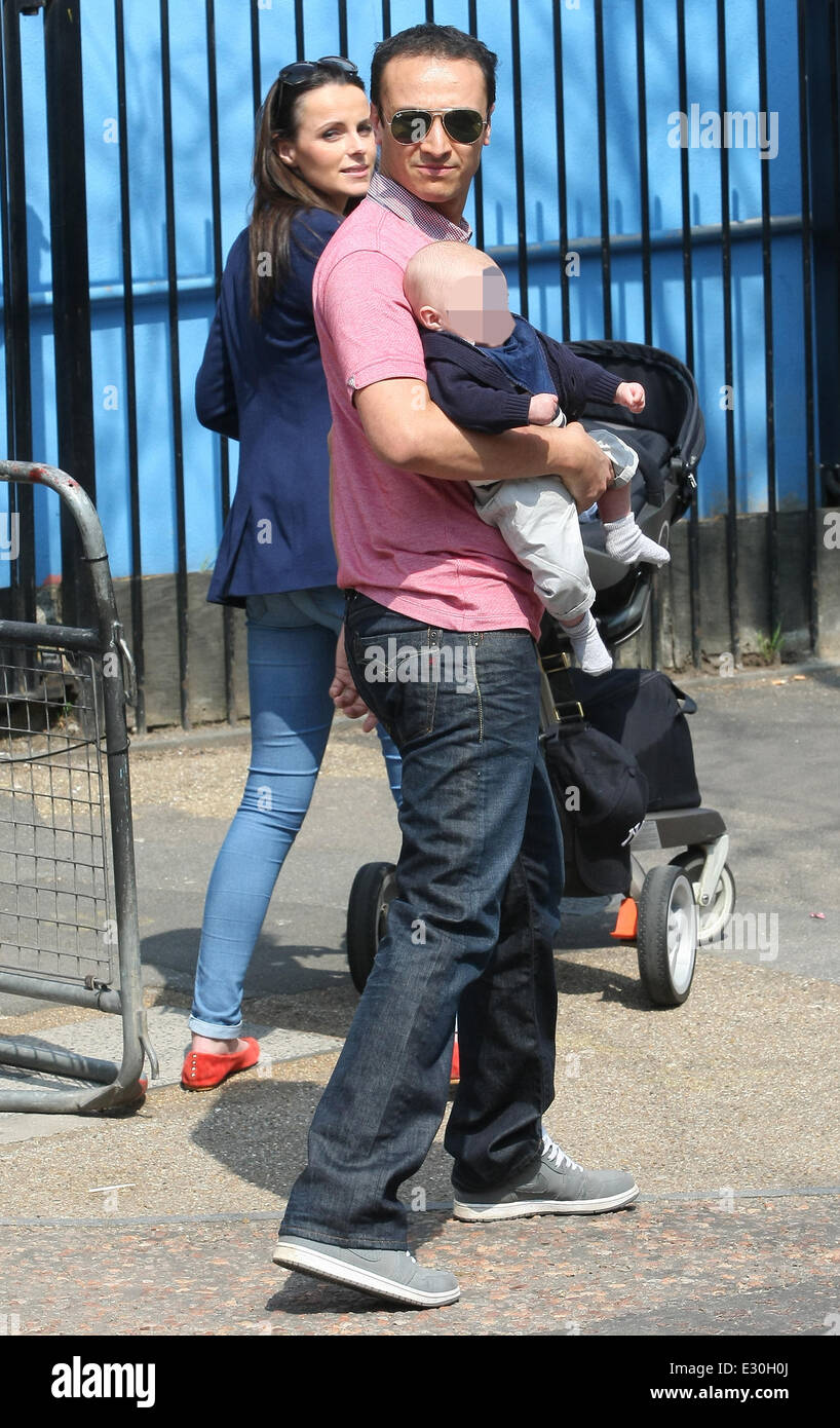 Chris Bisson leaving the ITV studios with his son Harry Featuring ...