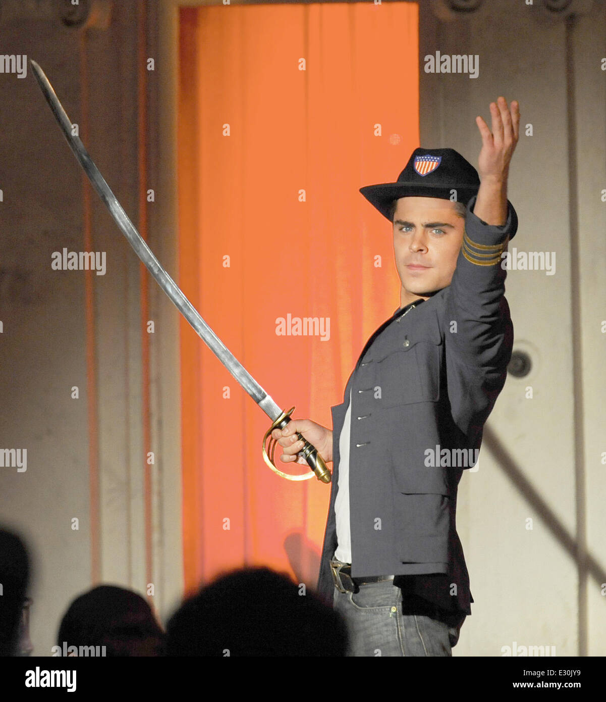 Zac Efron dressed in a confederate soldier uniform while filming a ...