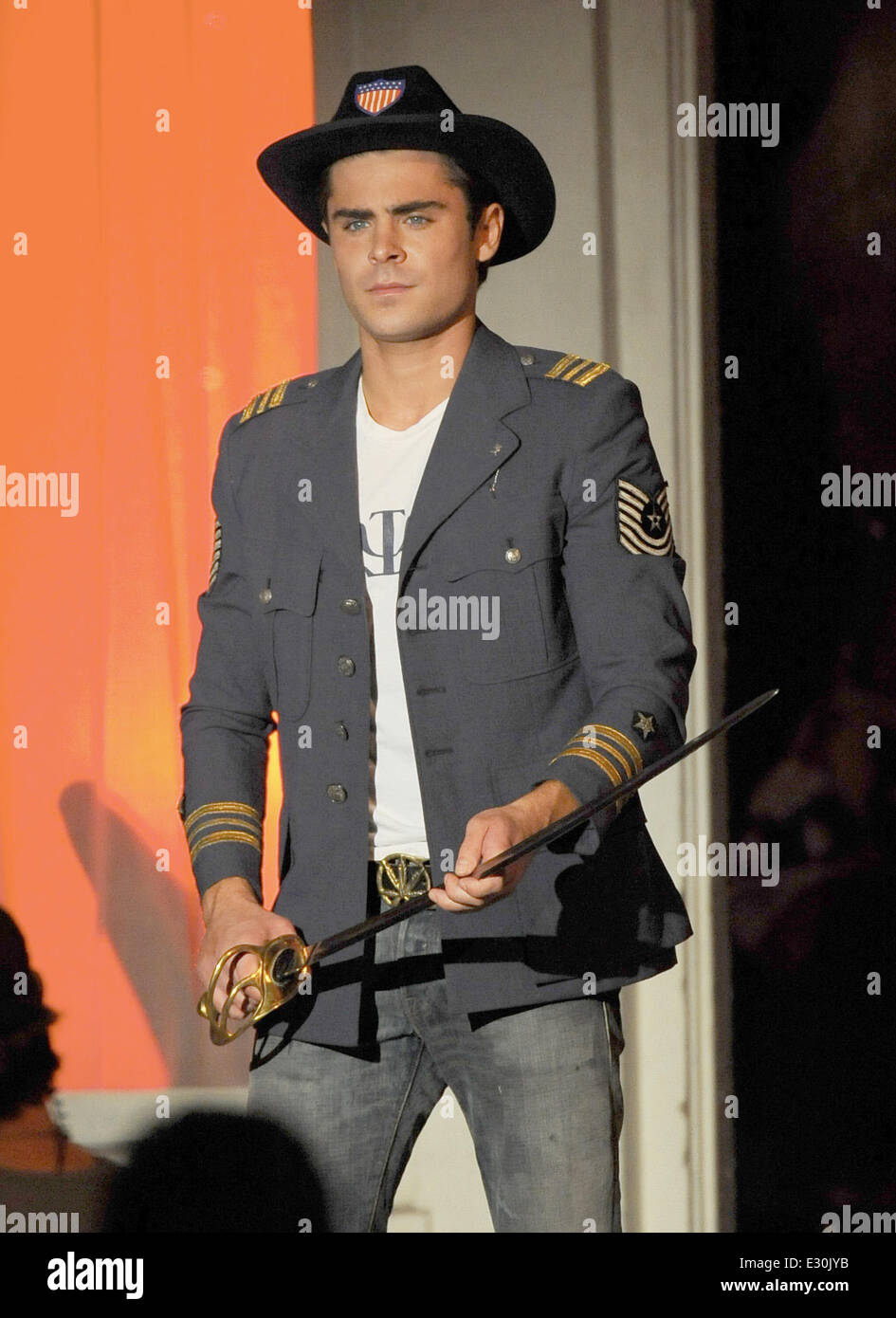 Zac Efron dressed in a confederate soldier uniform while filming a ...