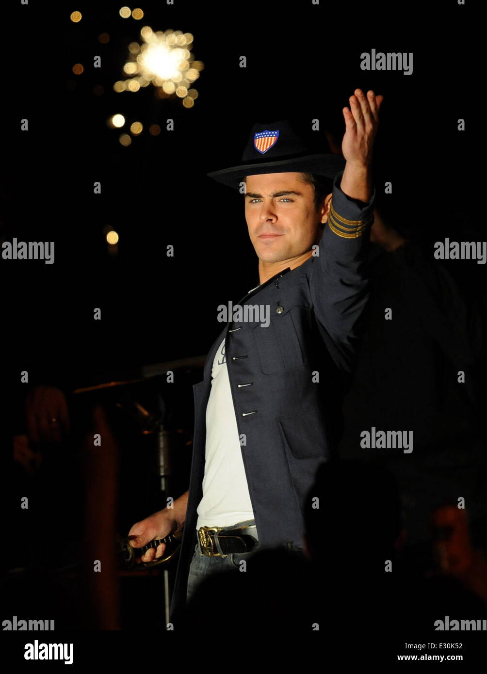 Zac Efron dressed in a confederate soldier uniform while filming a ...
