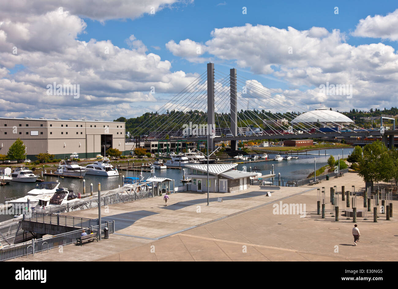 Dock street marina and bridge in Tacoma Washington Stock Photo - Alamy