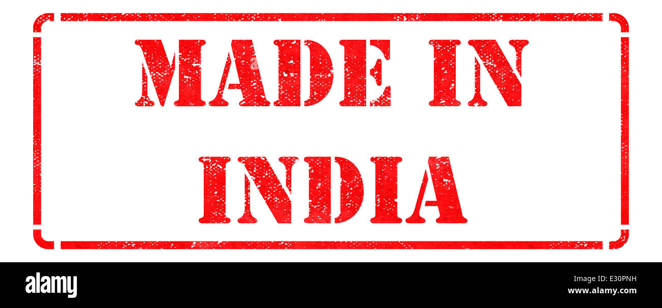 Made in India - Red Rubber Stamp Stock Photo - Alamy