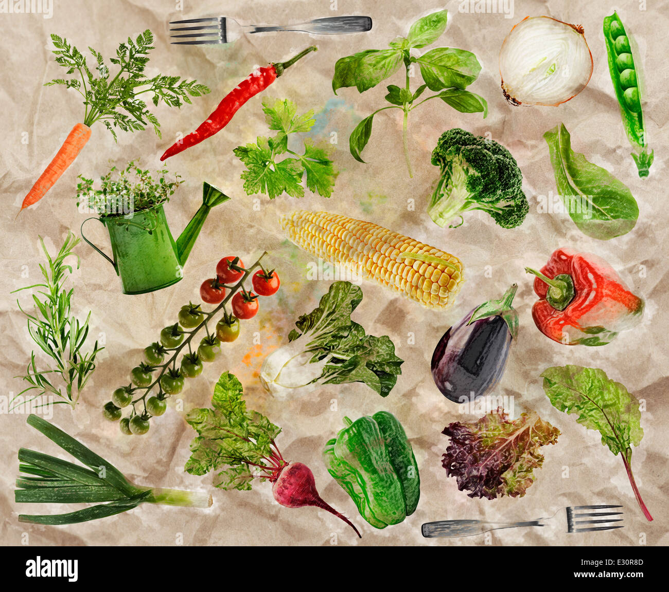 Vegetarian background hi-res stock photography and images - Alamy