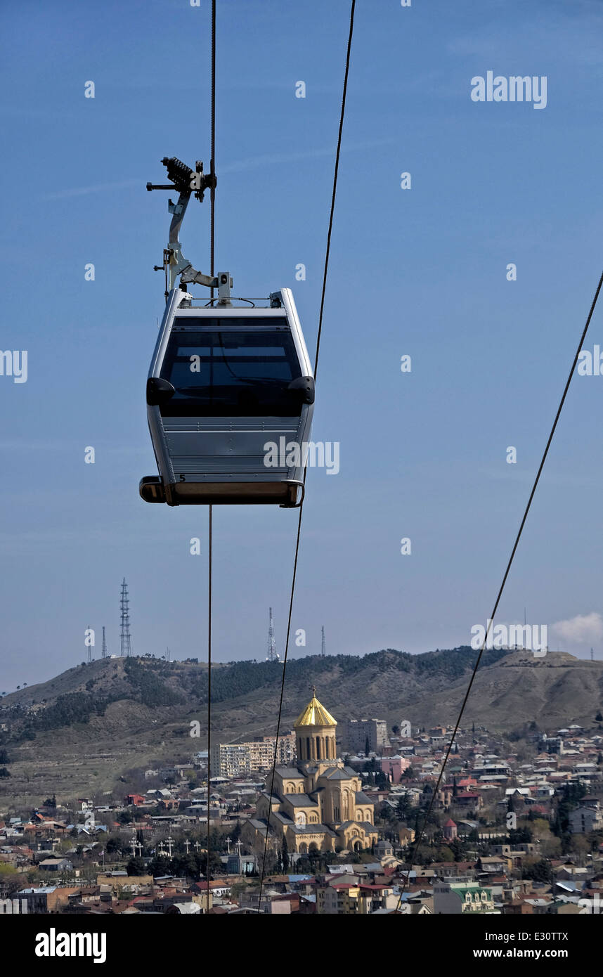 Funicular railway from Rike Park to Narikala Fortress in Tbilisi ...