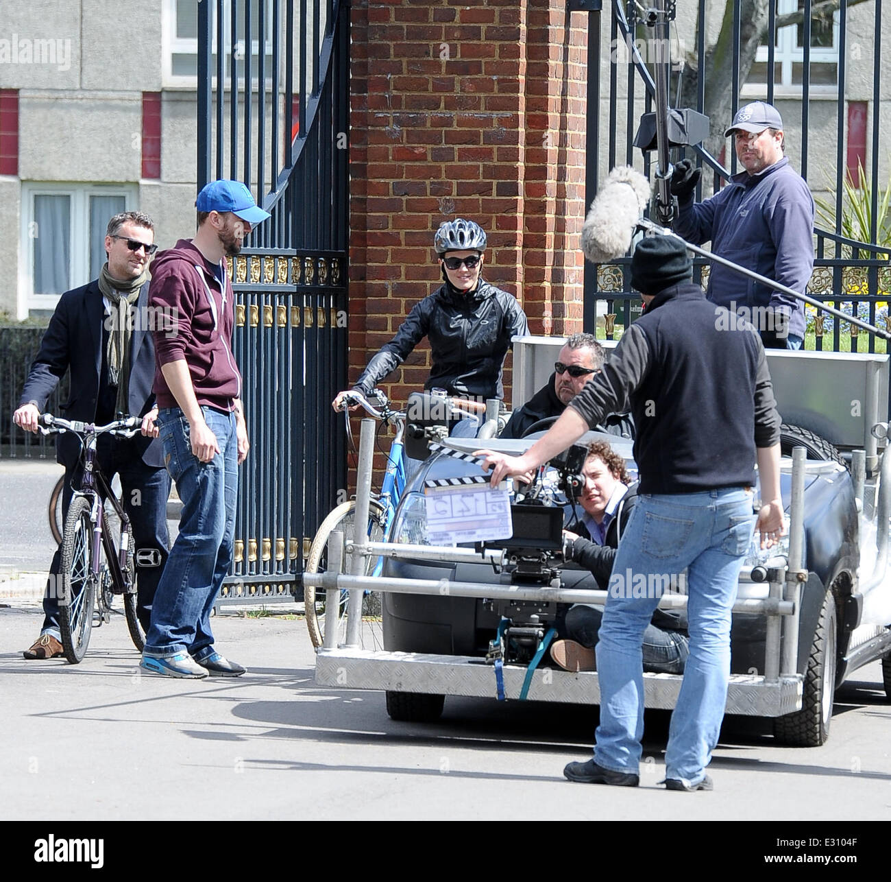 Olympic champion Victoria Pendleton CBE seen riding her bike whilst ...