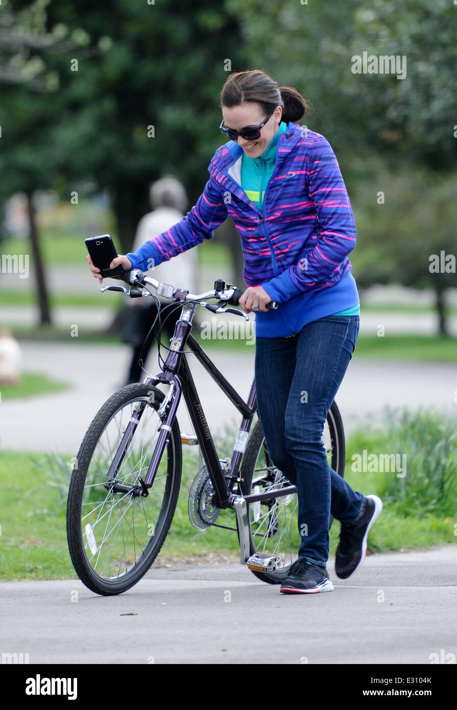 Olympic champion Victoria Pendleton CBE seen riding her bike whilst ... Olympic champion Victoria Pendleton CBE seen riding her bike whilst ...