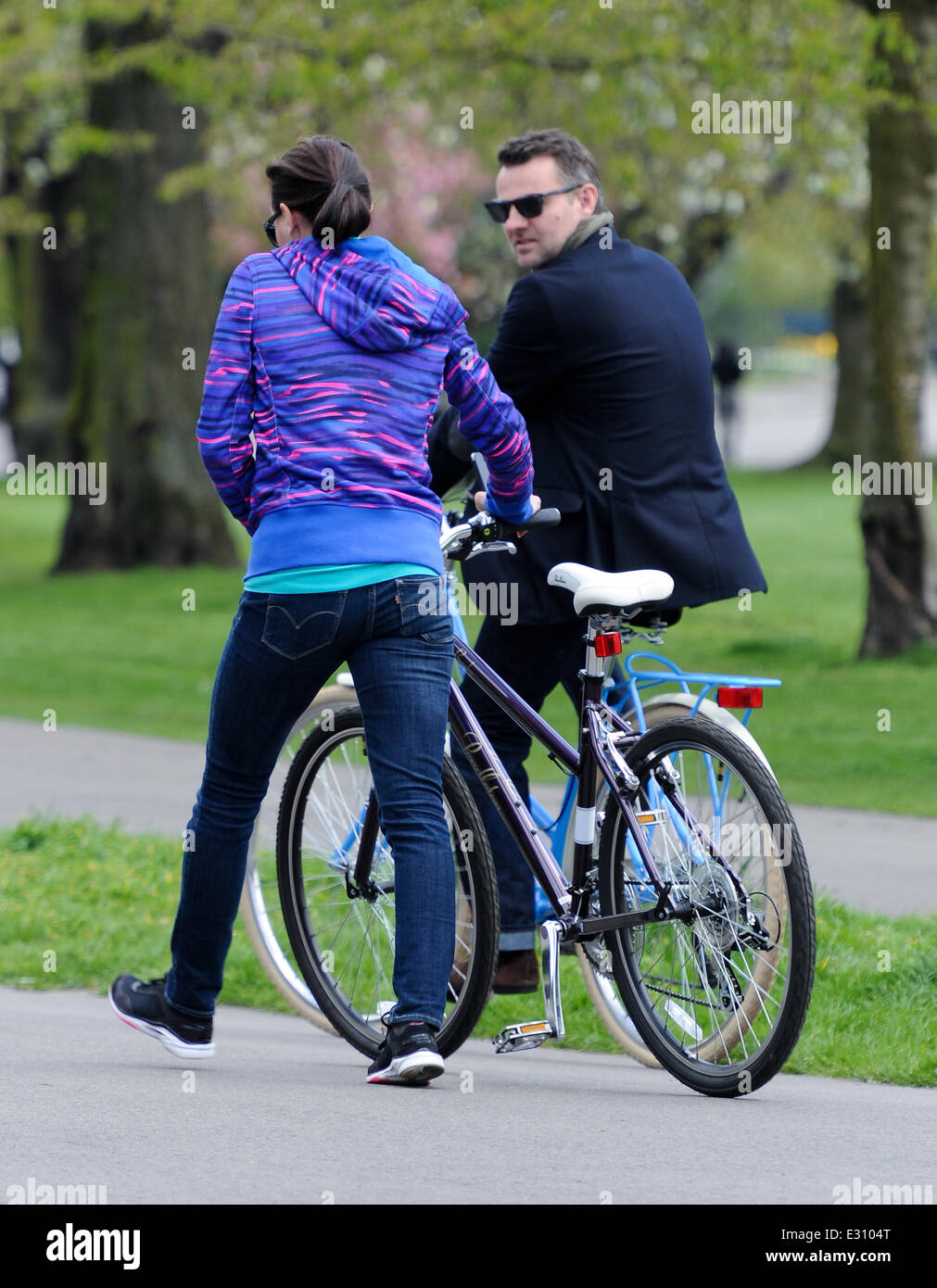 Olympic champion Victoria Pendleton CBE seen riding her bike whilst ...