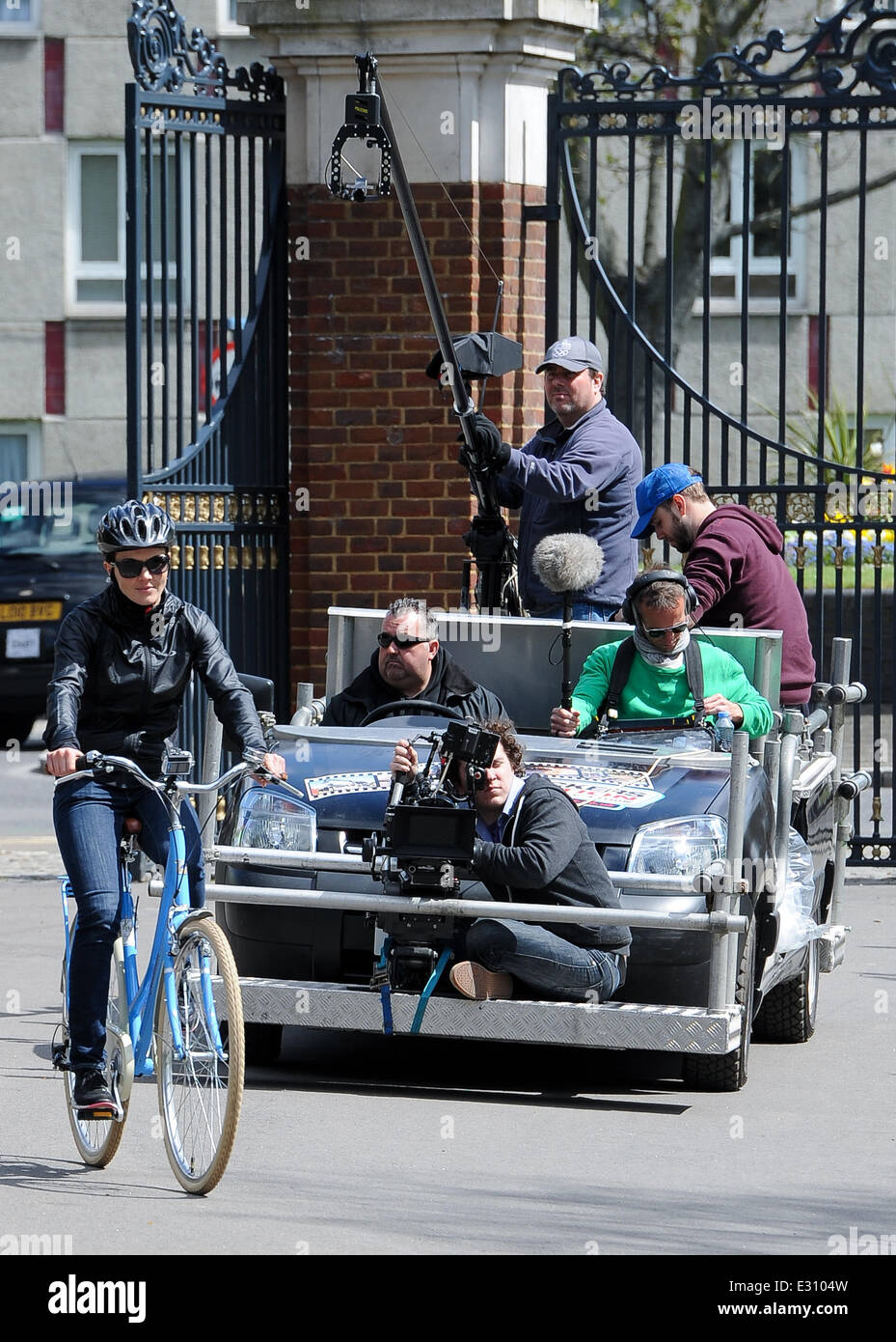 Olympic champion Victoria Pendleton CBE seen riding her bike whilst ...