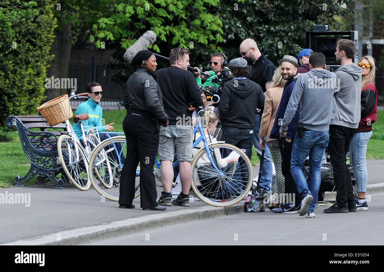 Olympic champion Victoria Pendleton CBE seen riding her bike whilst ...