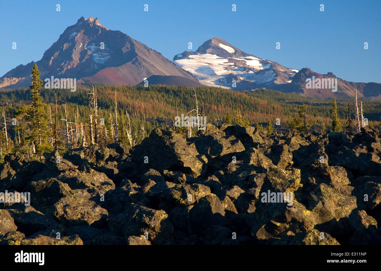 North & Middle Sister from McKenzie Pass, McKenzie Pass-Santiam Pass ...