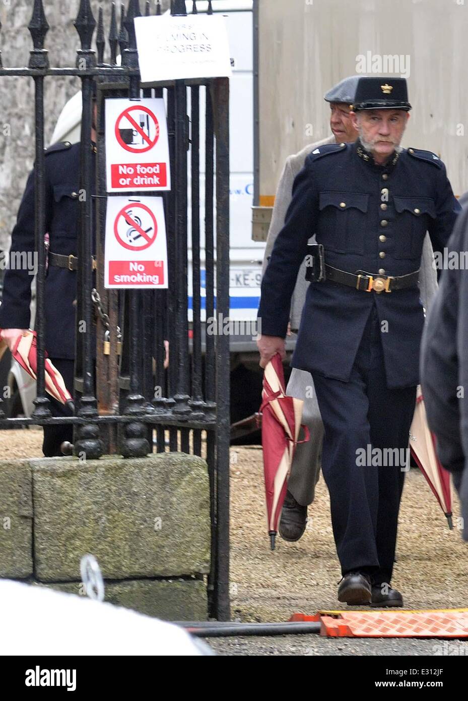 Actors seen filming the second season of the hit television drama ...