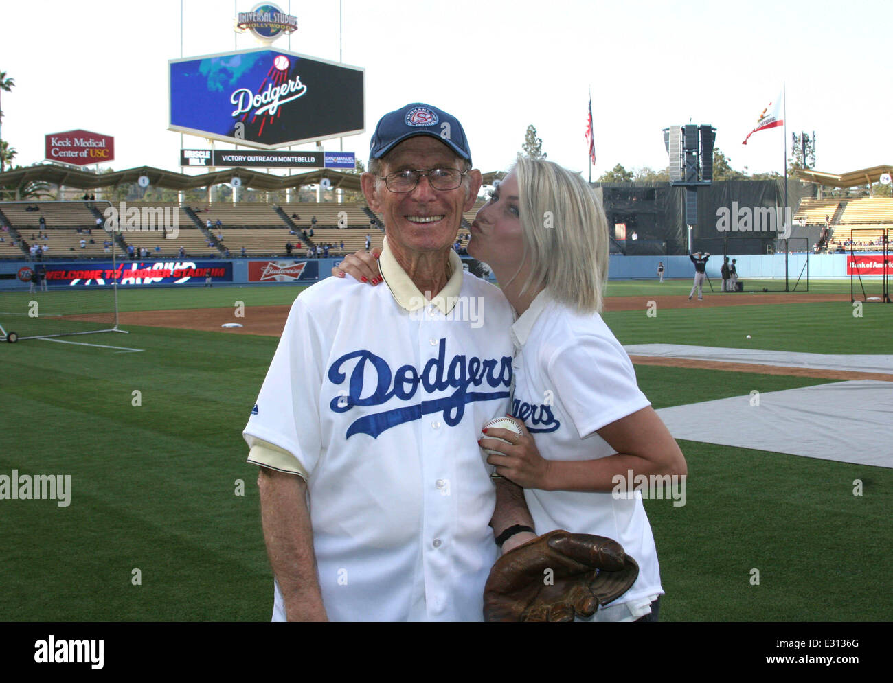 Celebrities at the LA Dodgers vs Colorado Rockies baseball game at ...