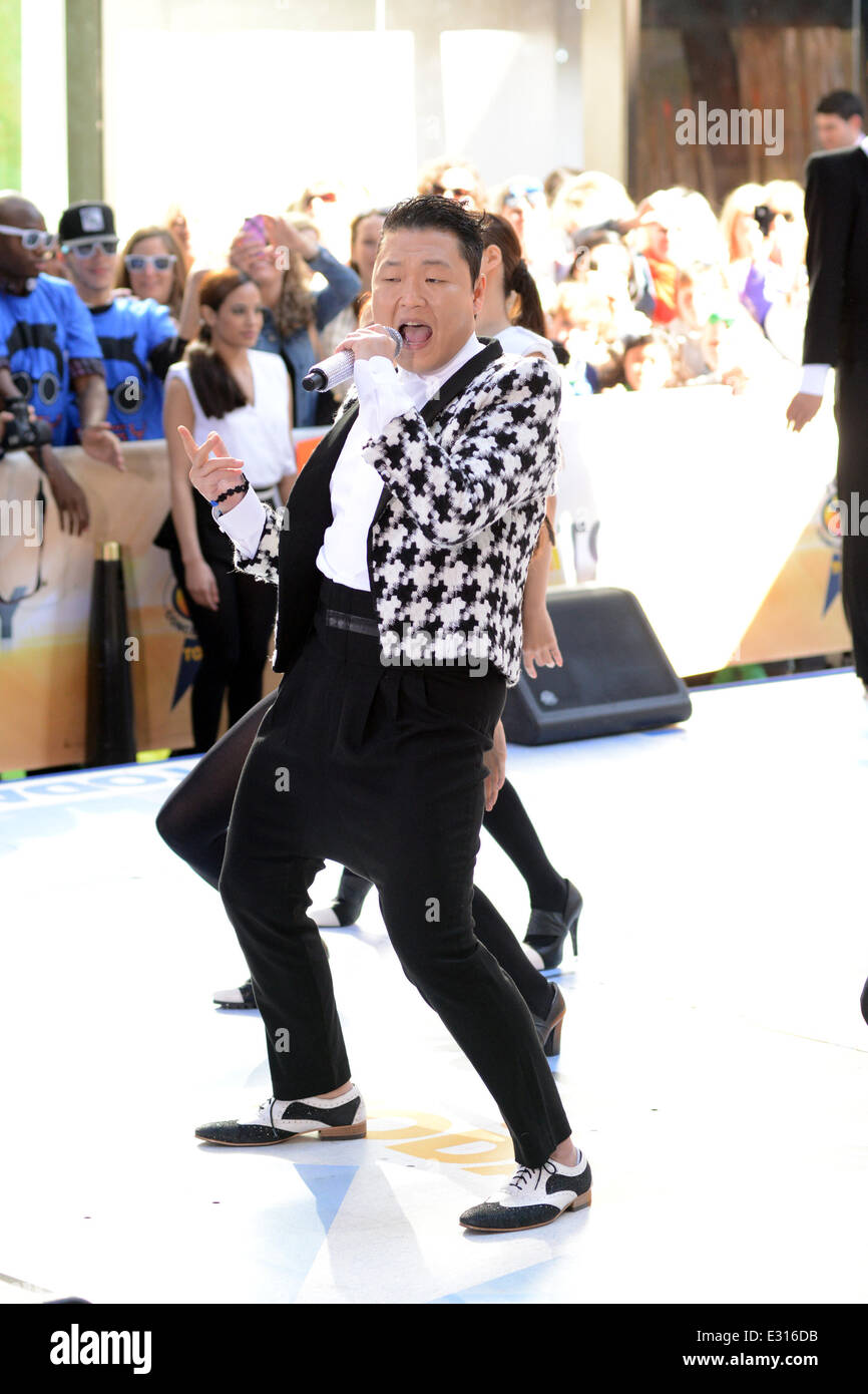 South Korean rapper PSY performing live at Rockefeller Center as part ...