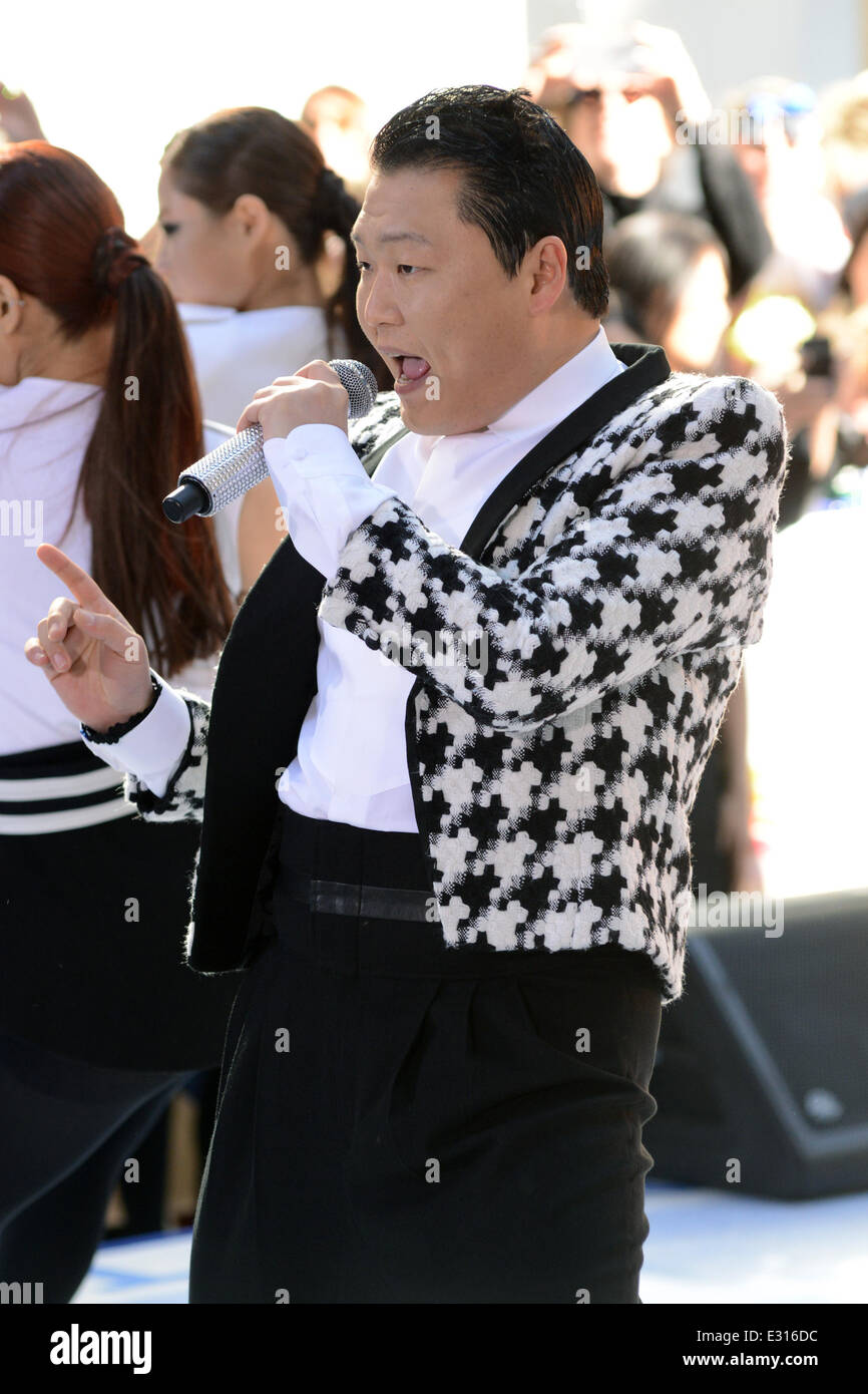 South Korean rapper PSY performing live at Rockefeller Center as part ...
