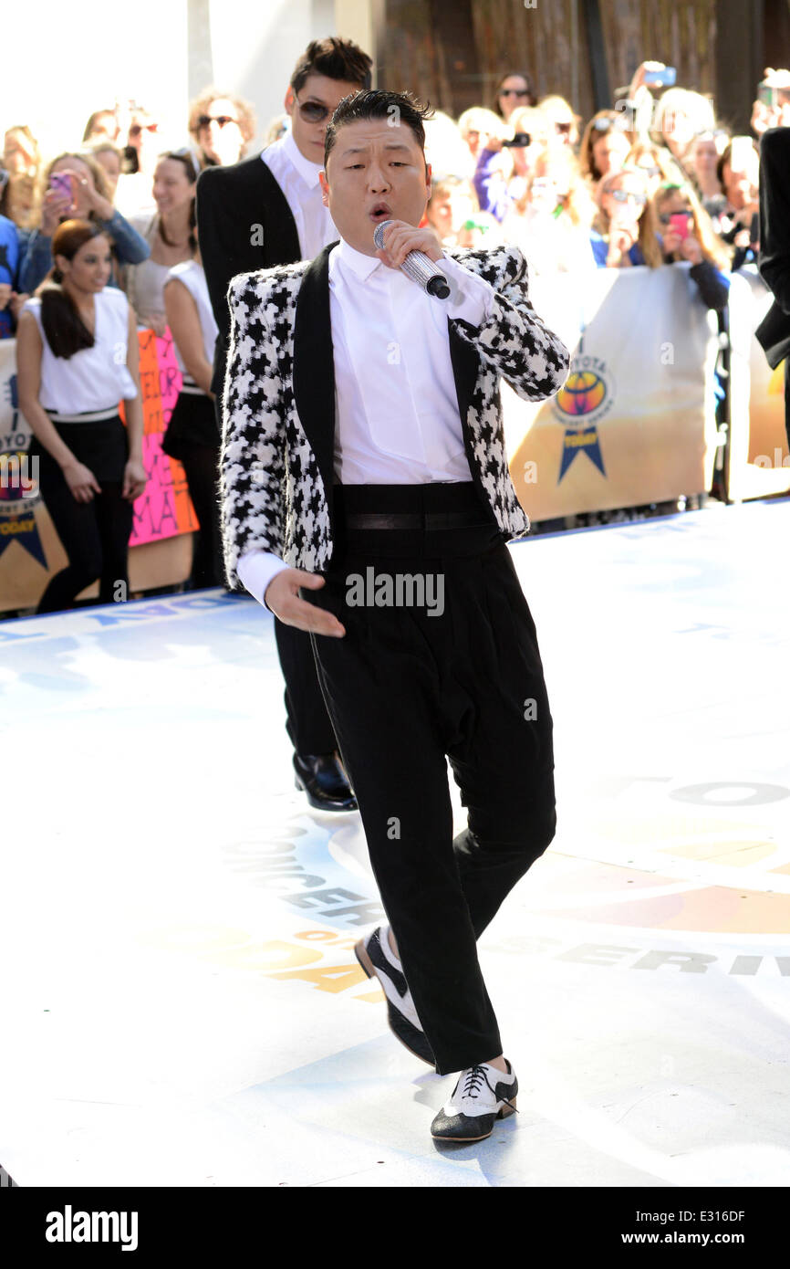 South Korean rapper PSY performing live at Rockefeller Center as part ...