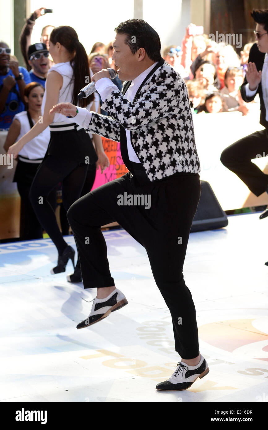 South Korean rapper PSY performing live at Rockefeller Center as part ...