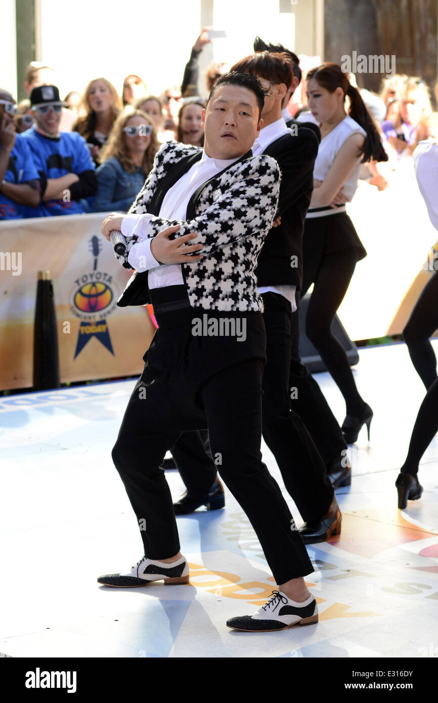South Korean rapper PSY performing live at Rockefeller Center as part ...