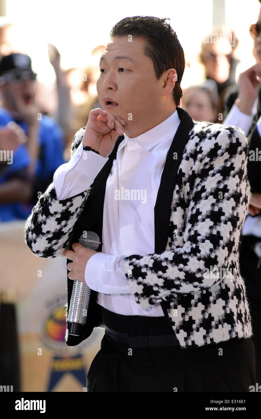 South Korean rapper PSY performing live at Rockefeller Center as part ...