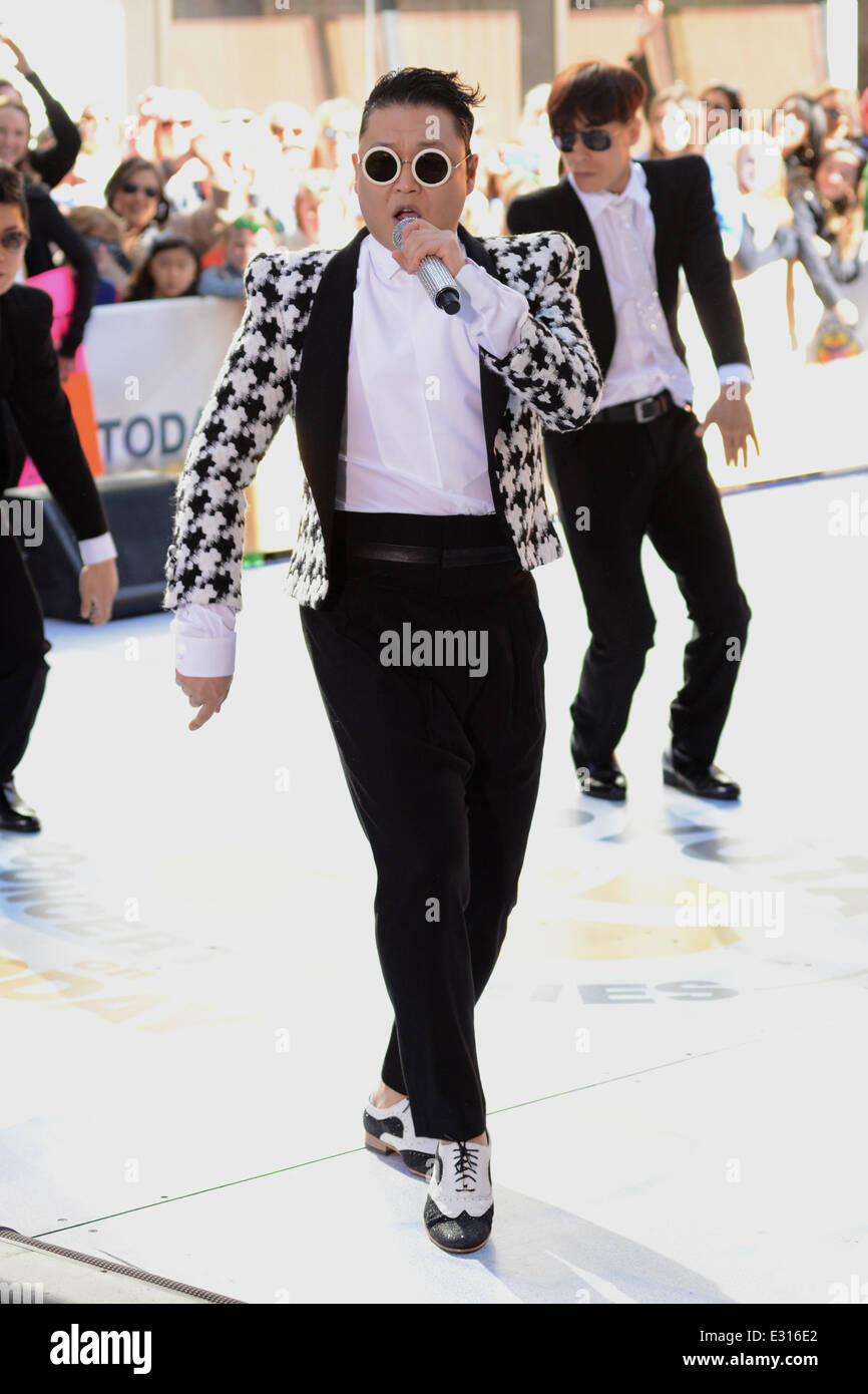 South Korean rapper PSY performing live at Rockefeller Center as part ...