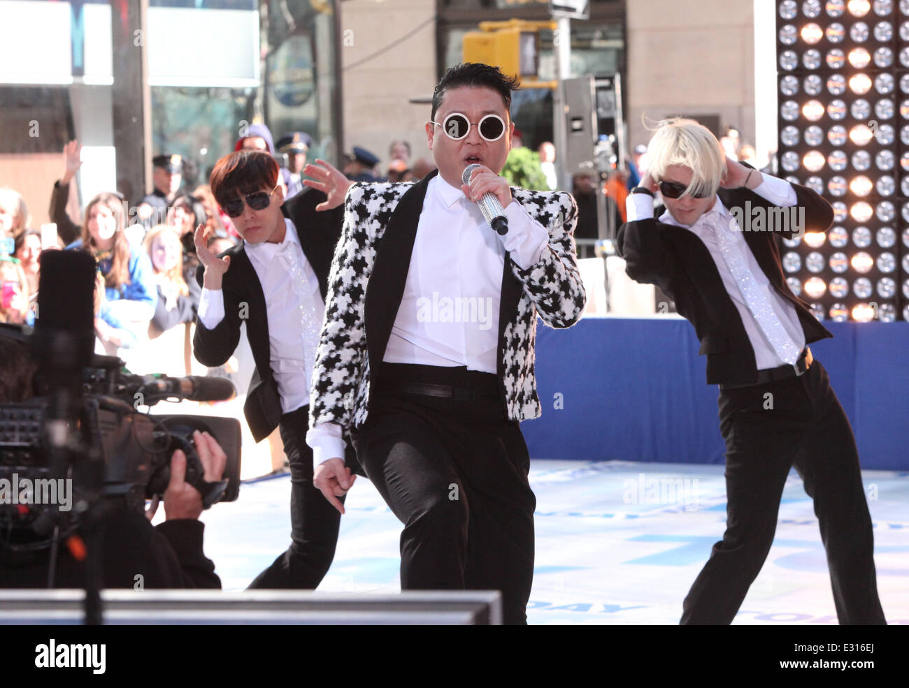 South Korean rapper PSY performing live at Rockefeller Center as part ...