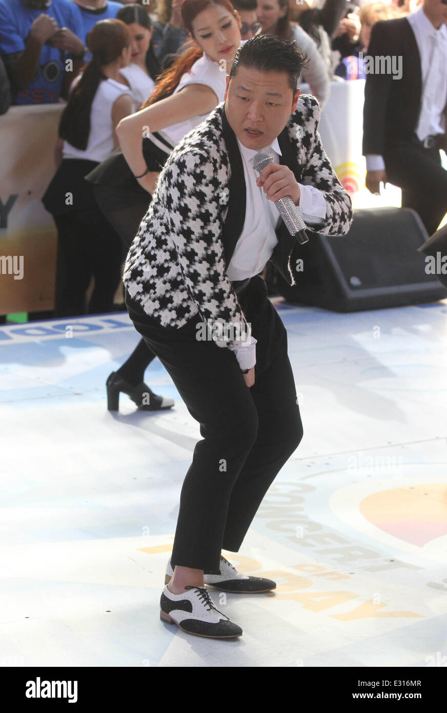 South Korean rapper PSY performing live at Rockefeller Center as part ...