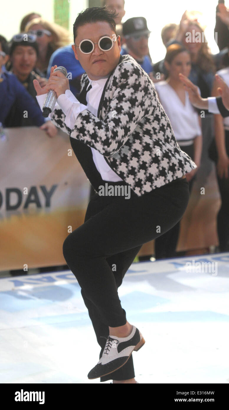 South Korean rapper PSY performing live at Rockefeller Center as part ...