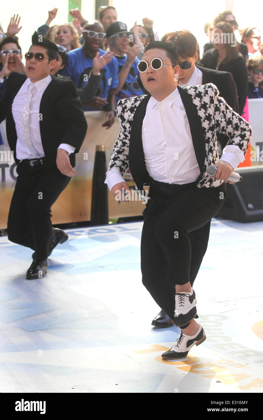 South Korean rapper PSY performing live at Rockefeller Center as part ...