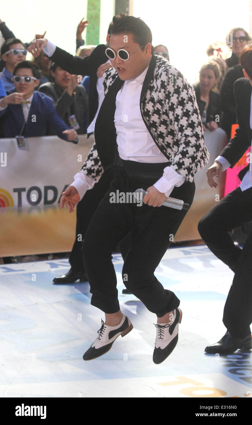 South Korean rapper PSY performing live at Rockefeller Center as part ...