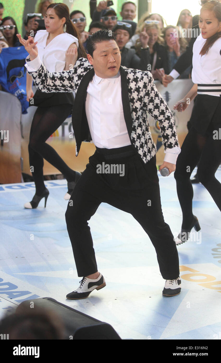 South Korean rapper PSY performing live at Rockefeller Center as part ...