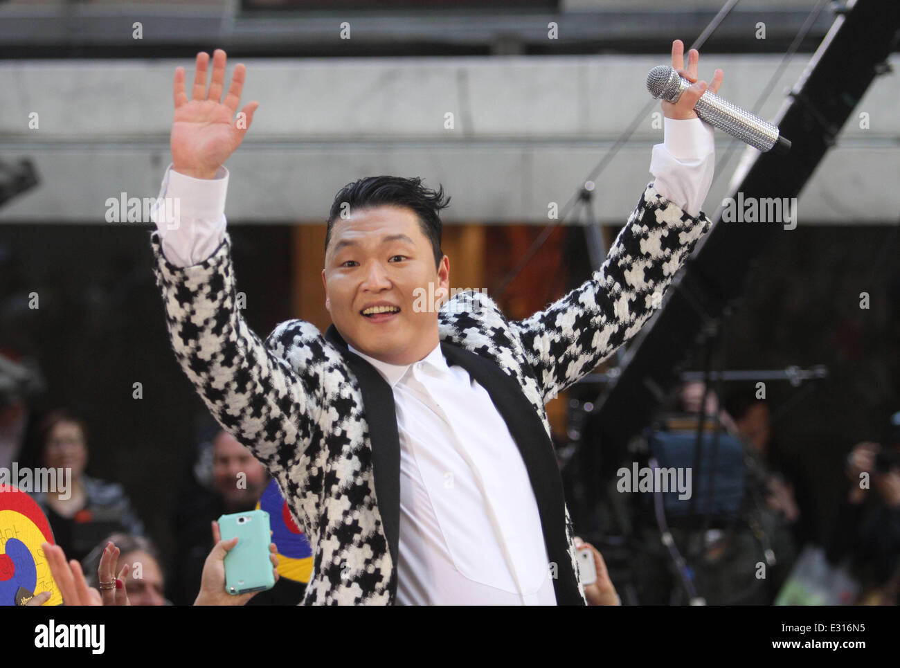 South Korean rapper PSY performing live at Rockefeller Center as part ...