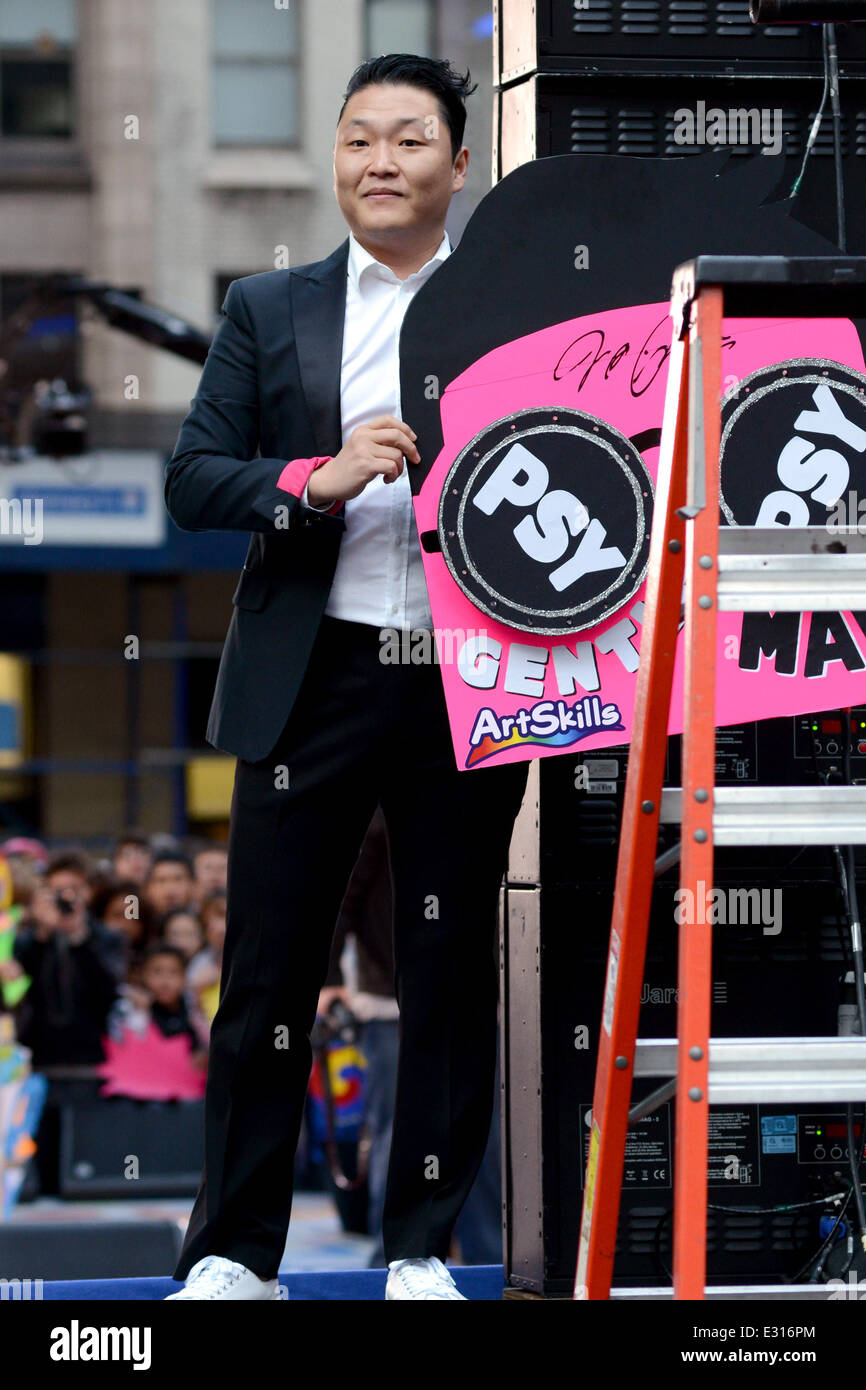 South Korean rapper PSY performing live at Rockefeller Center as part ...