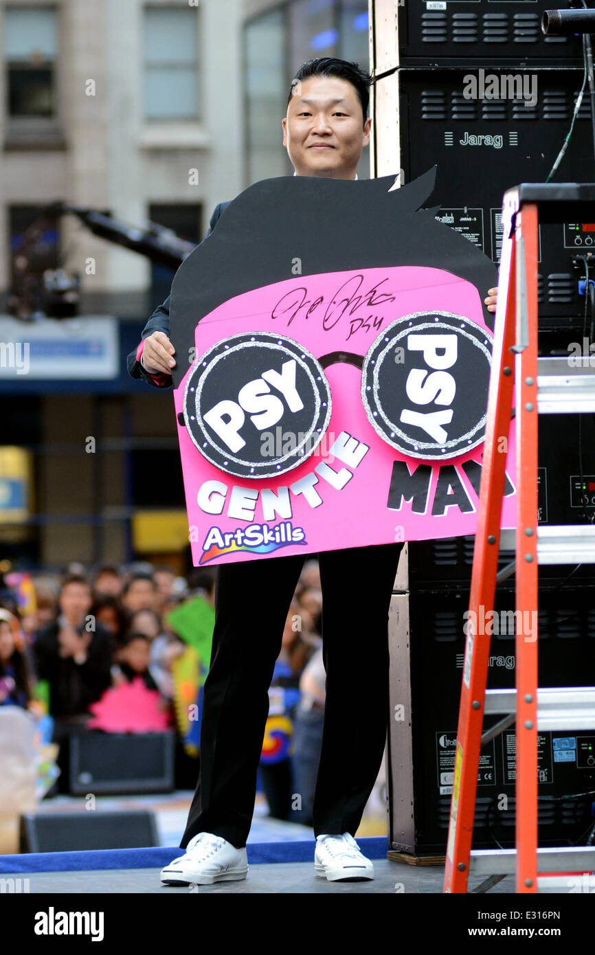South Korean rapper PSY performing live at Rockefeller Center as part ...