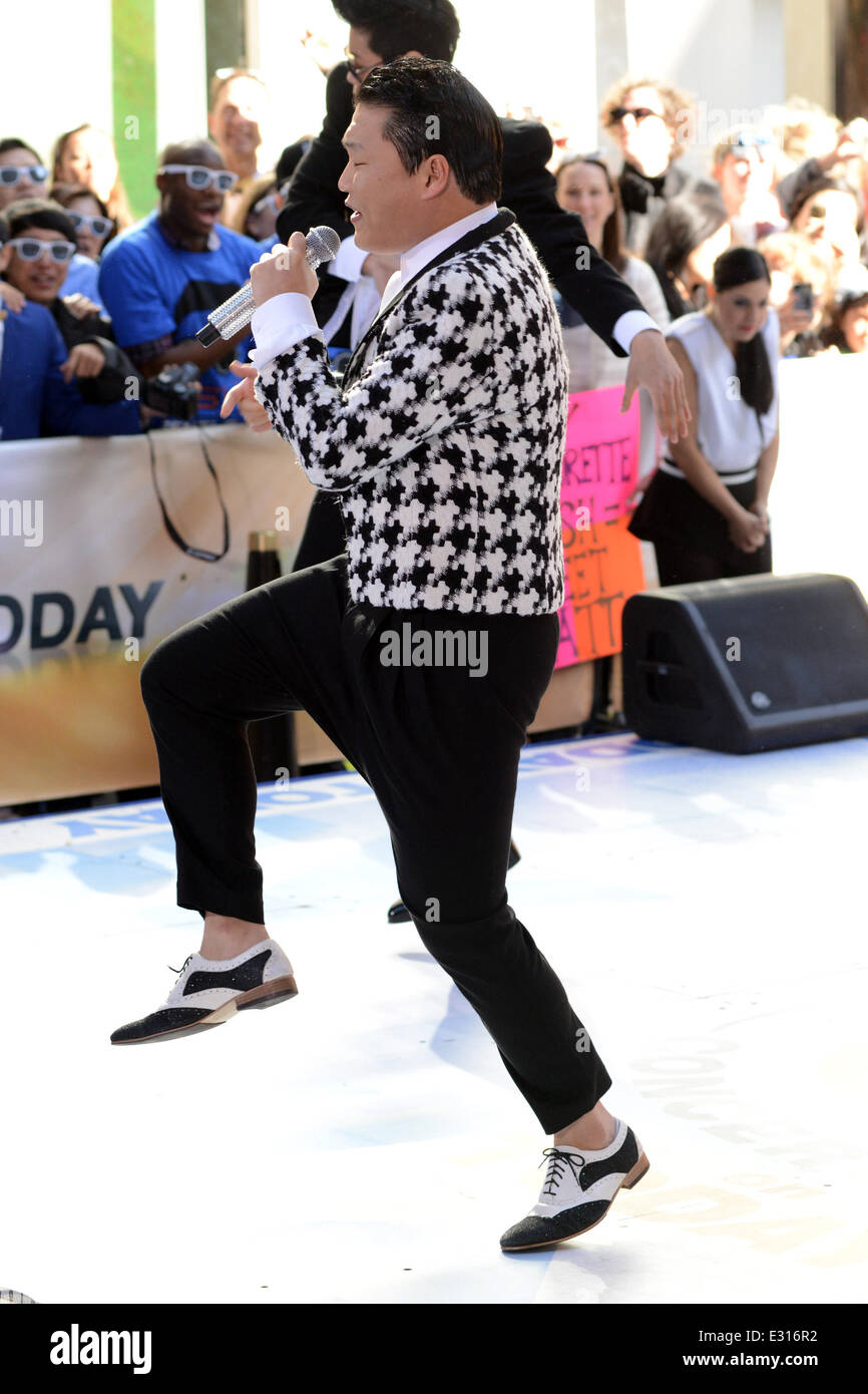 South Korean rapper PSY performing live at Rockefeller Center as part ...