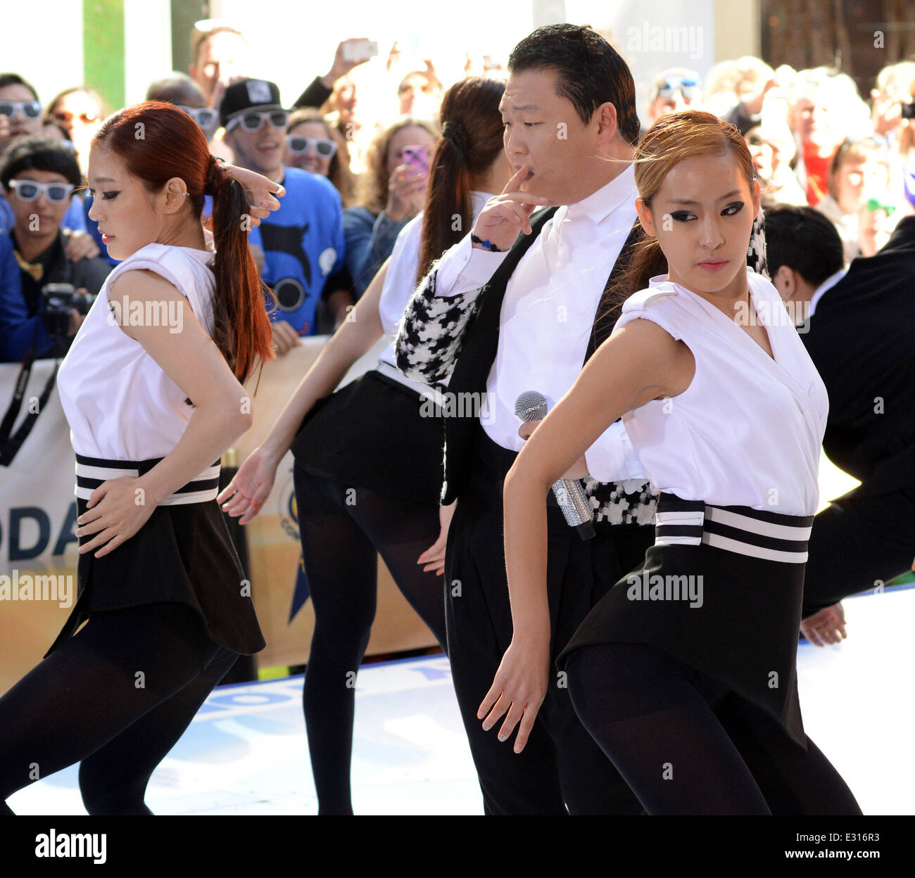 South Korean rapper PSY performing live at Rockefeller Center as part ...