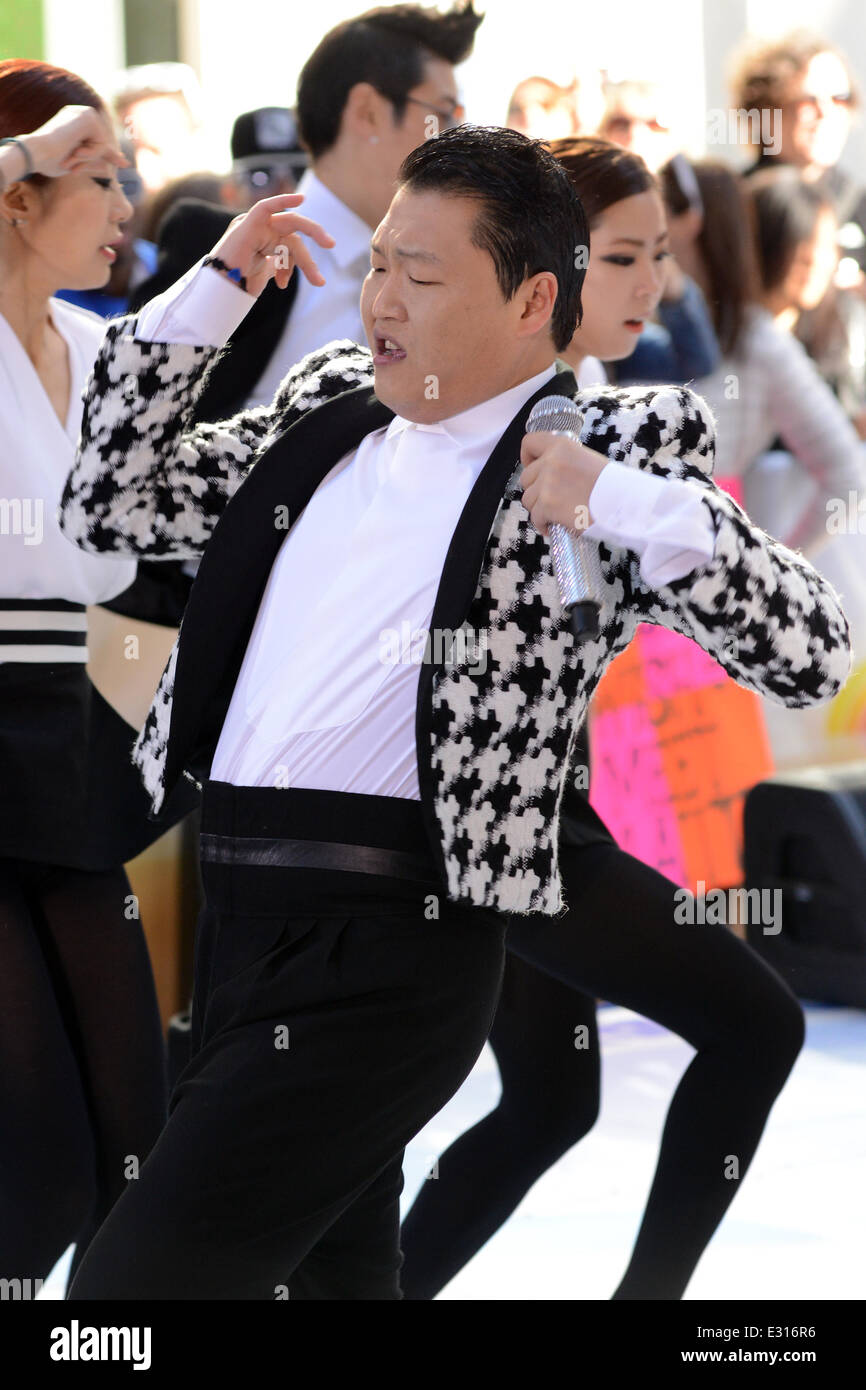 South Korean rapper PSY performing live at Rockefeller Center as part ...