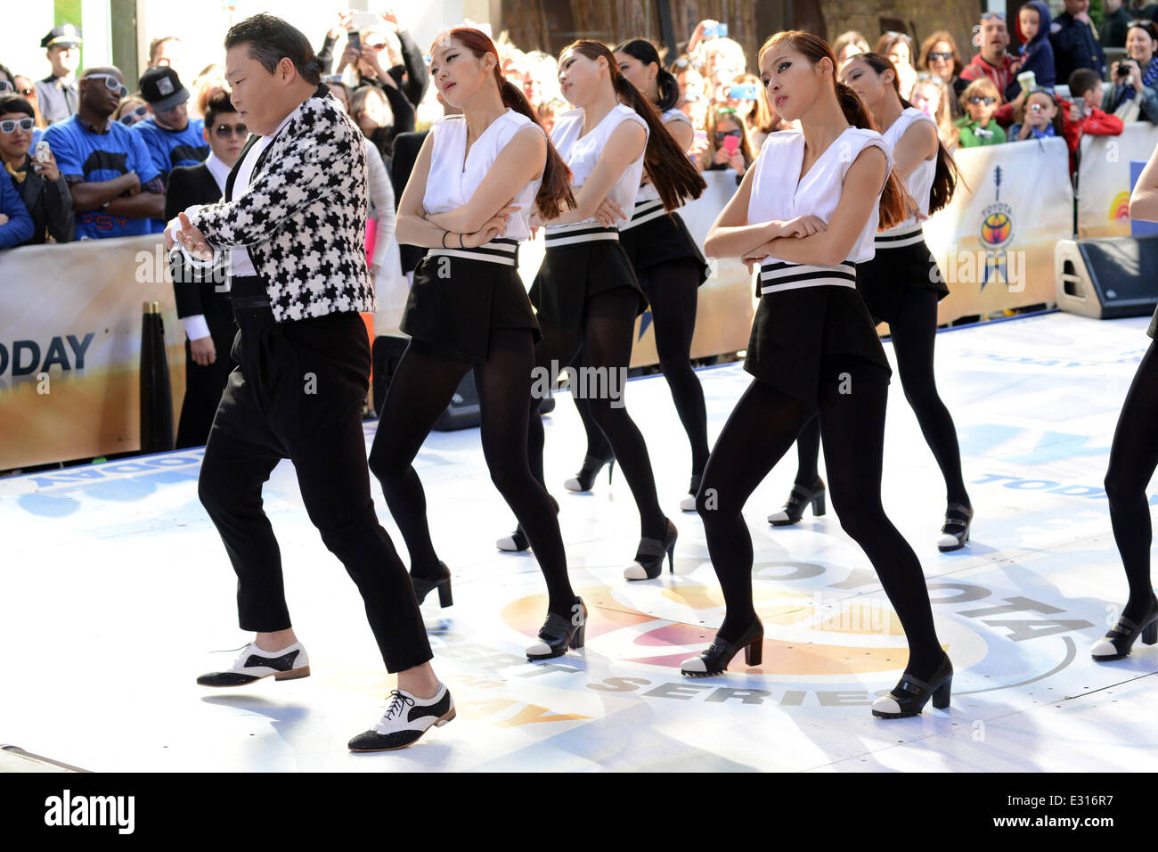 South Korean rapper PSY performing live at Rockefeller Center as part ...