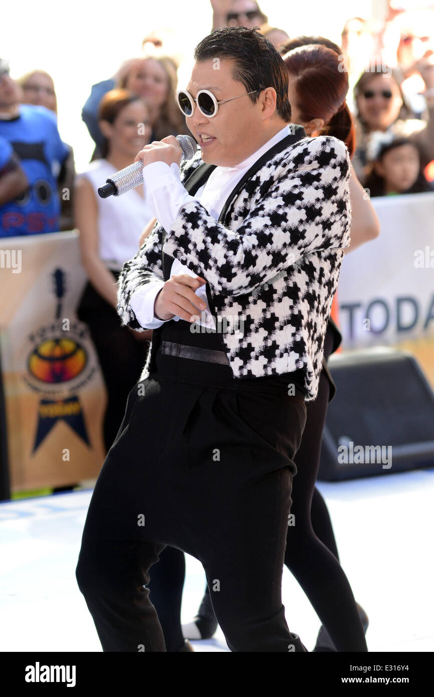 South Korean rapper PSY performing live at Rockefeller Center as part ...