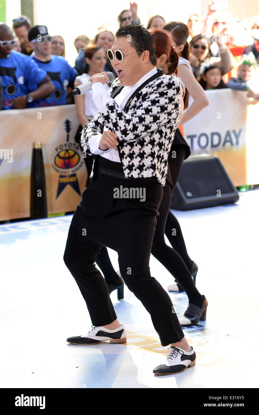 South Korean rapper PSY performing live at Rockefeller Center as part ...