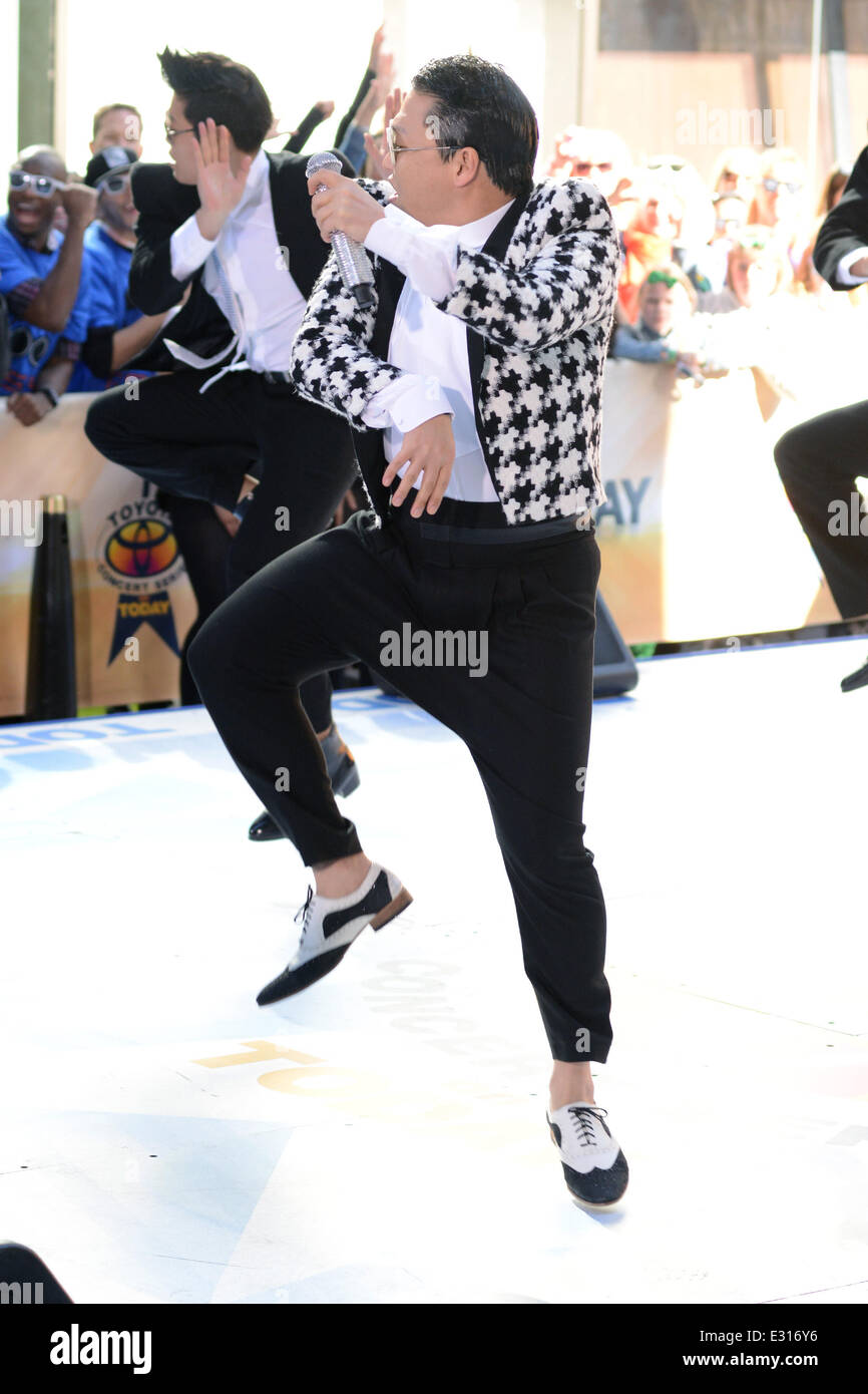 South Korean rapper PSY performing live at Rockefeller Center as part ...