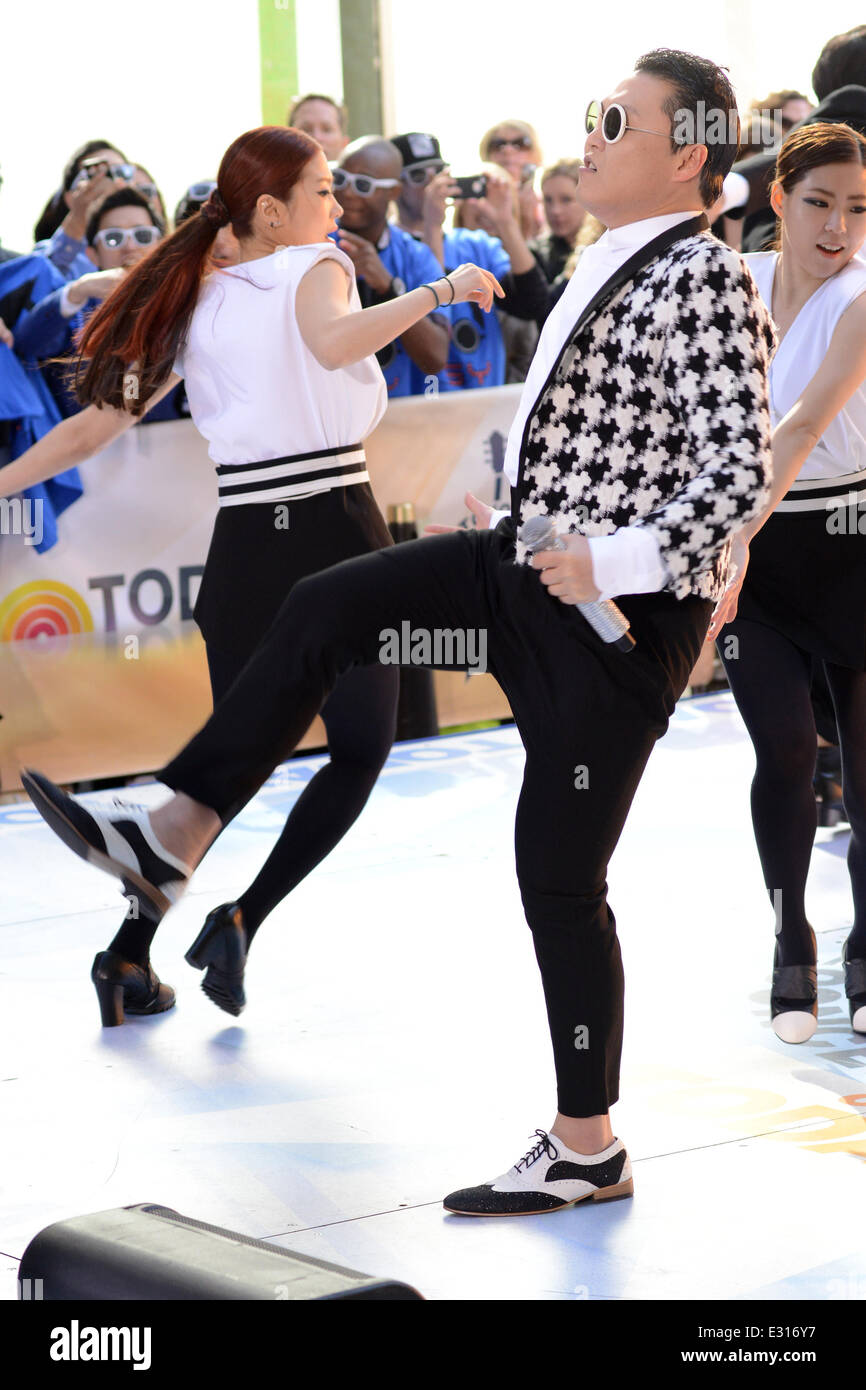 South Korean rapper PSY performing live at Rockefeller Center as part ...