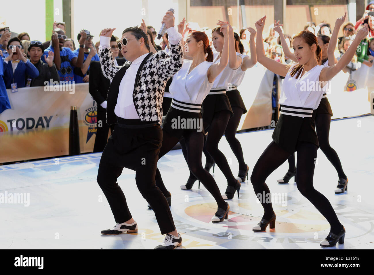 South Korean rapper PSY performing live at Rockefeller Center as part ...